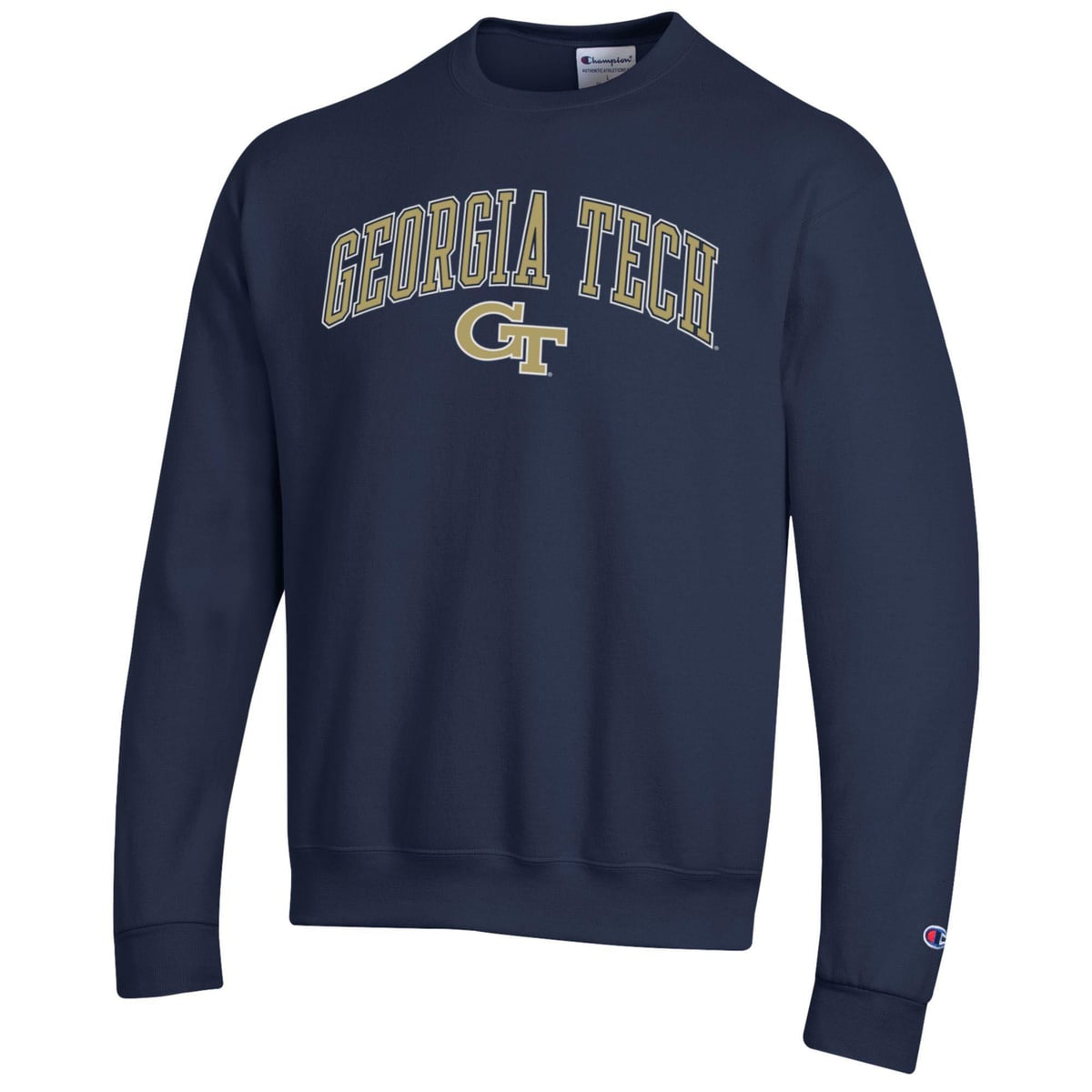 Men's Champion Navy Georgia Tech Yellow Jackets Arch Over Logo Pullover ...