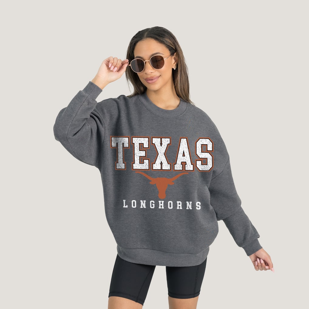 Women's Gameday Couture Heather Charcoal Texas Longhorns Oversized ...